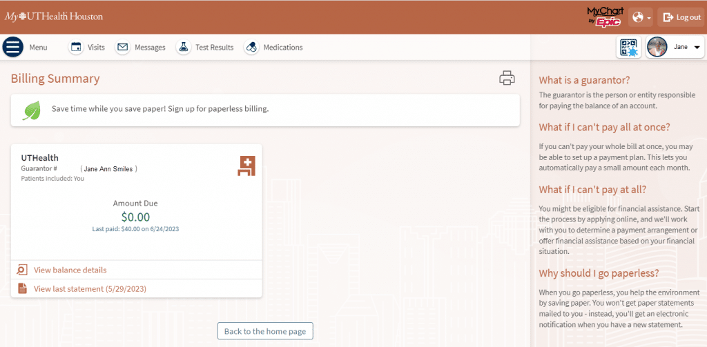 UT Physicians | Pay My Bill | Sign Up For Paperless Billing